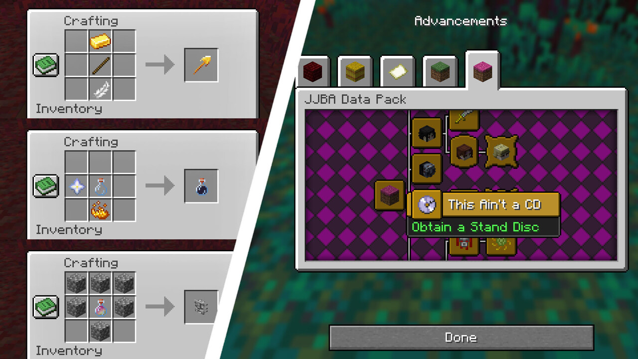 JJBA Data Pack (v1.9.4) Minecraft Data Pack