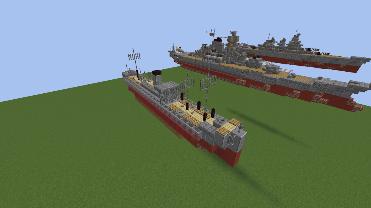 1/5 Scale Japanese cargo ship Mamiya WW2 Minecraft Map