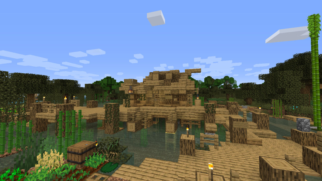 My Swamp Camp on a Survival World Minecraft Map