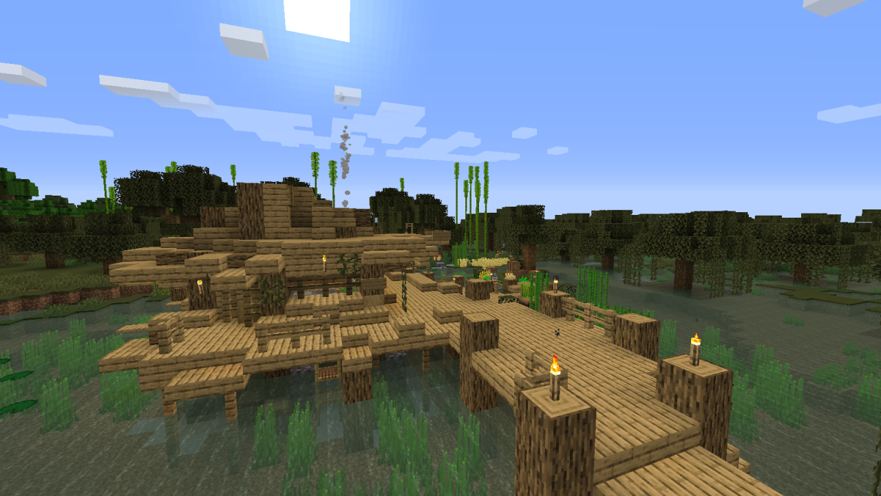 My Swamp Camp on a Survival World Minecraft Map