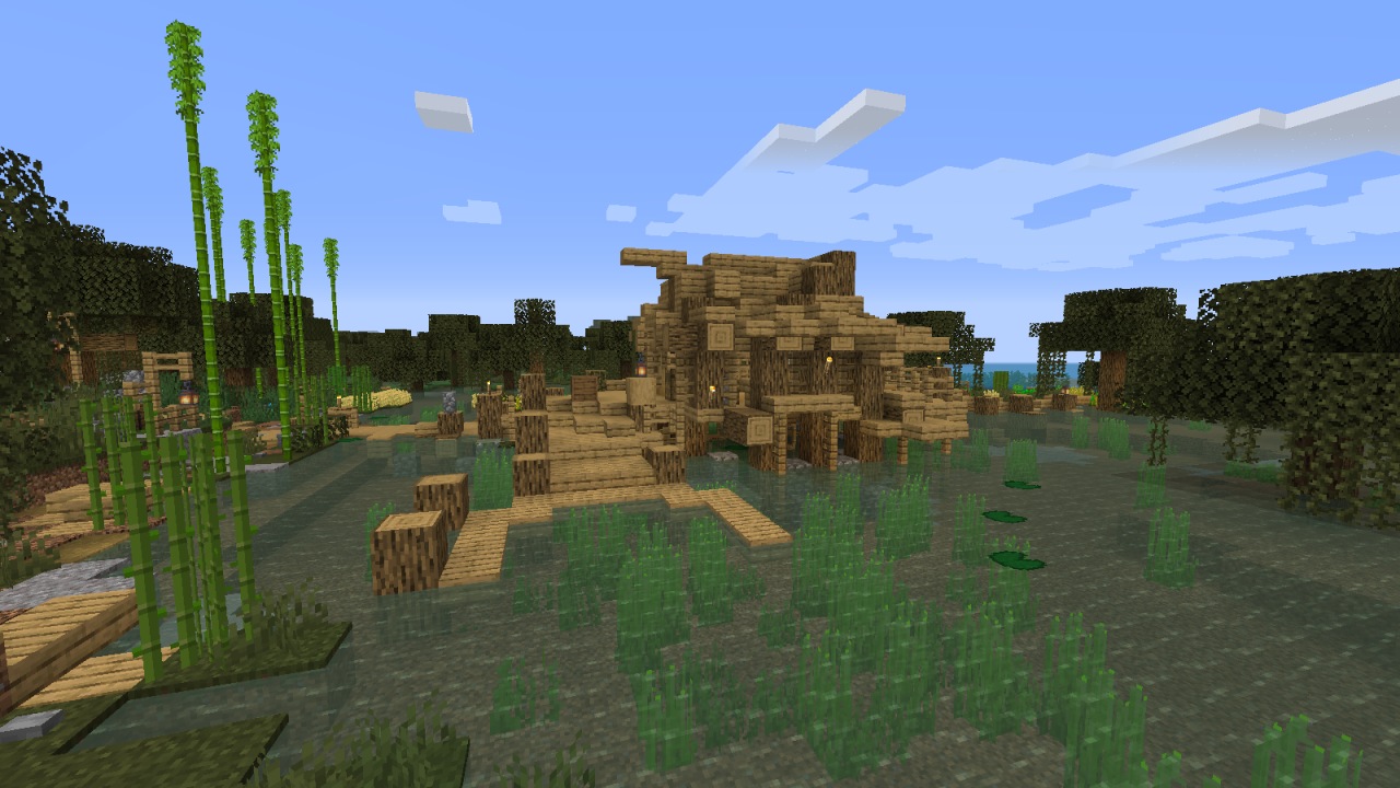 My Swamp Camp on a Survival World Minecraft Map