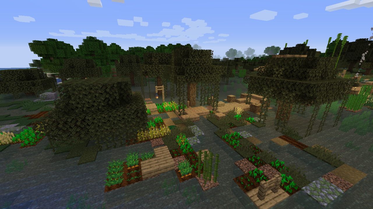 My Swamp Camp on a Survival World Minecraft Map