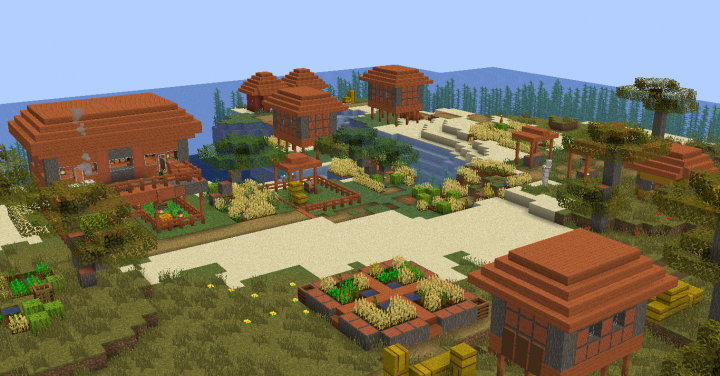 Acacia tree starter house 1.14.x Minecraft Map