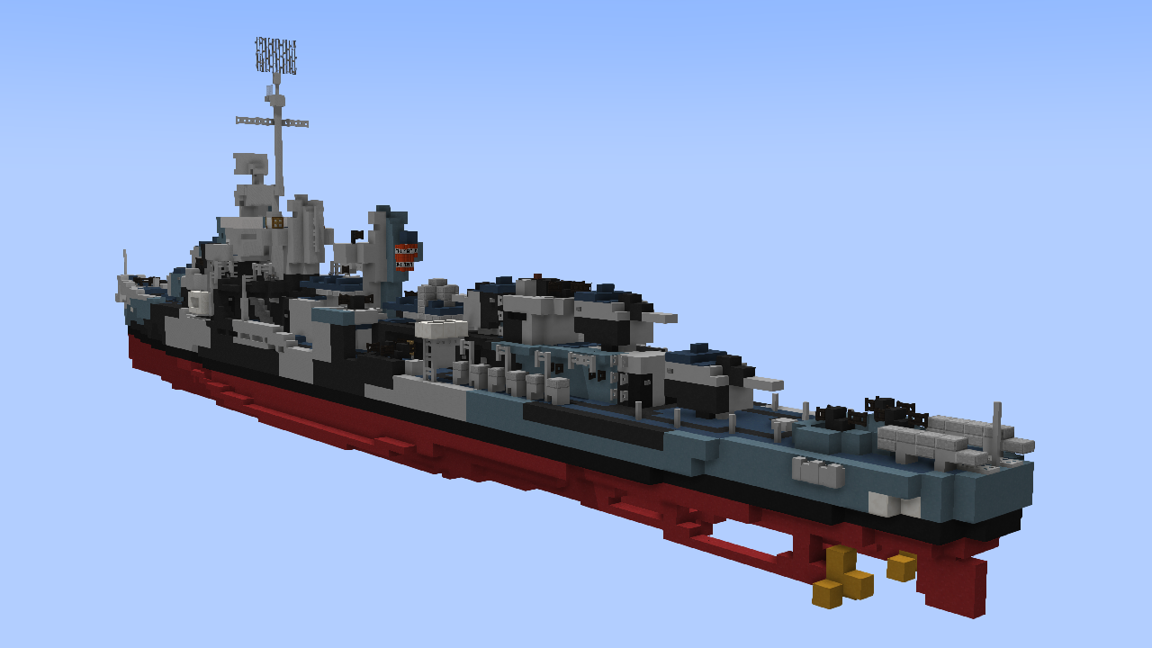 Fletcher class Destroyer (DD-445 and DD-507) Minecraft Map