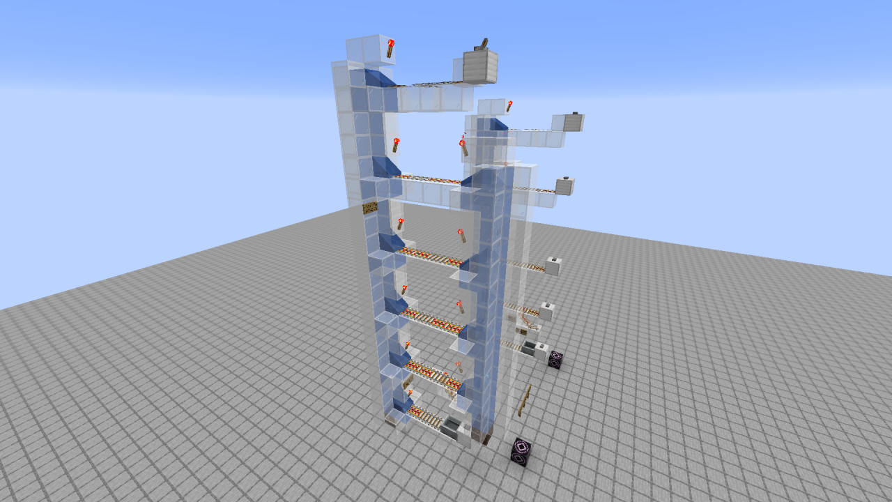Water Powered Multi-Floor Cyclers Minecraft Map