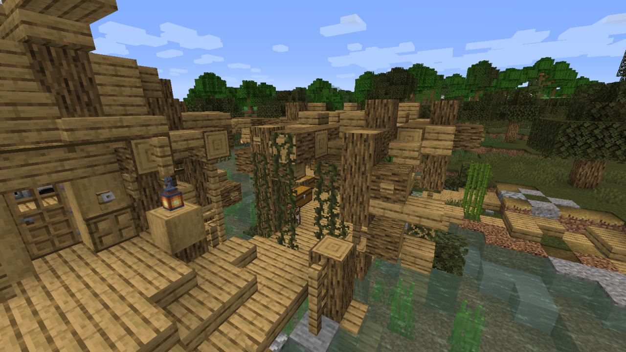 My Swamp Camp on a Survival World Minecraft Map