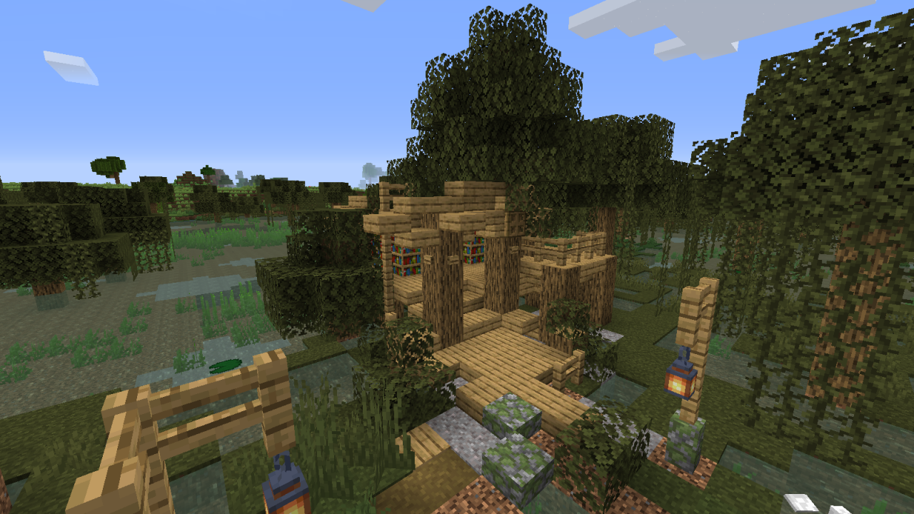 My Swamp Camp on a Survival World Minecraft Map