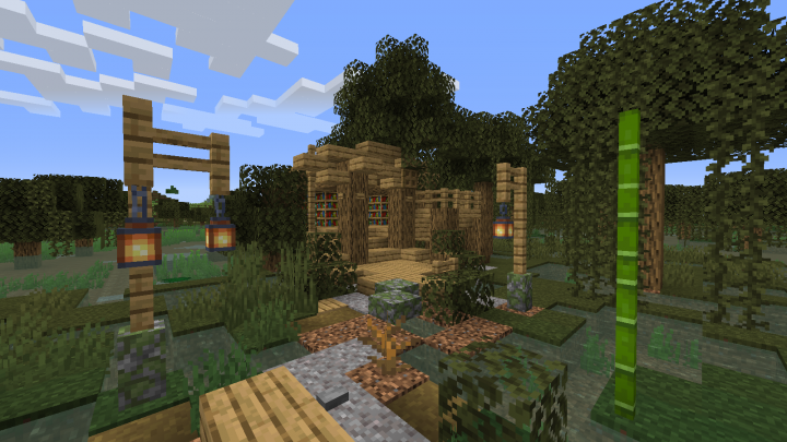 My Swamp Camp on a Survival World Minecraft Map