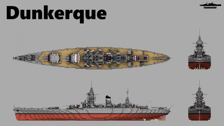 Battleship Dunkerque 1:1 Scale Minecraft Map