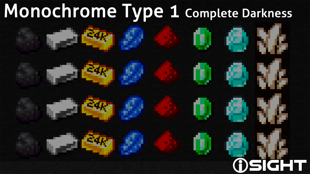 iSIGHT Monochromacy Color Blindness Texture Pack Addon Type 1 | [1.14.x ...