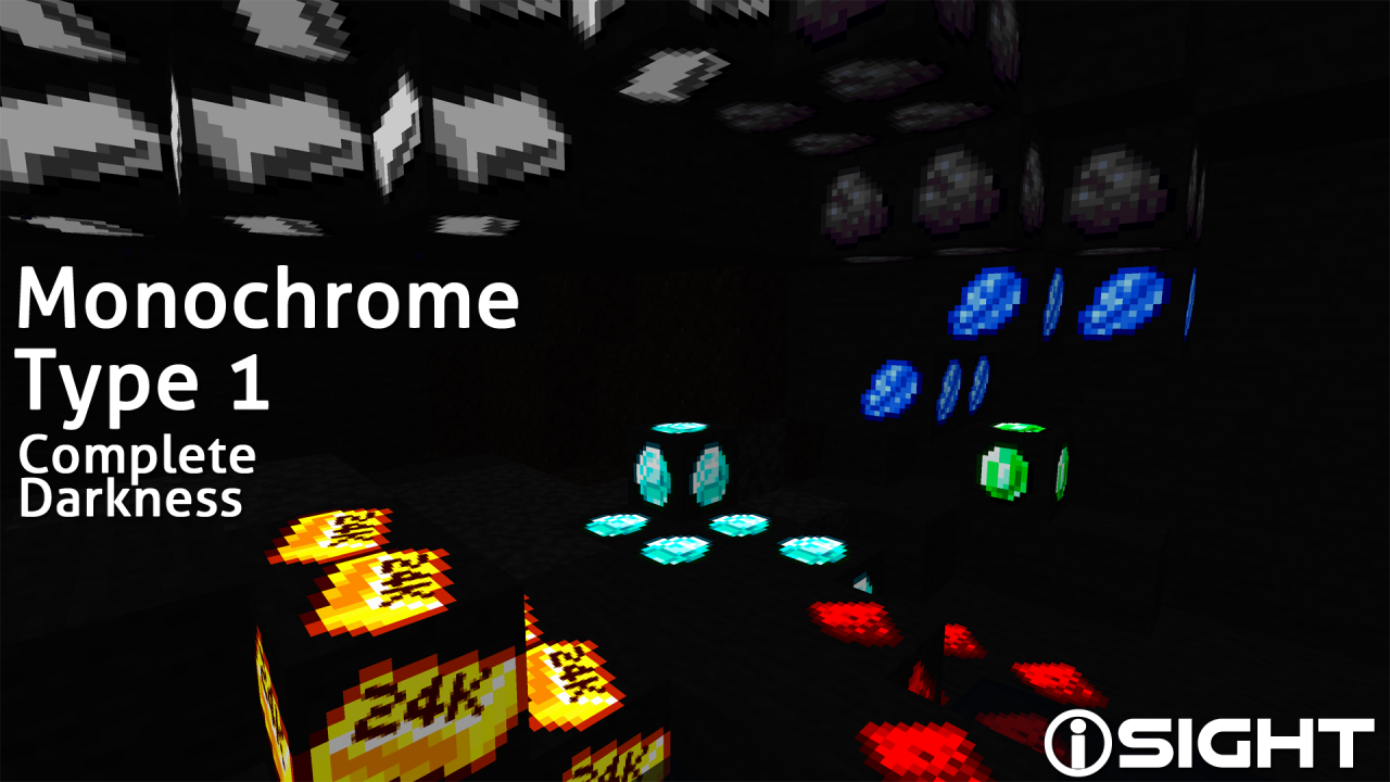 iSIGHT Monochromacy Color Blindness Texture Pack Addon Type 1 | [1.14.x ...