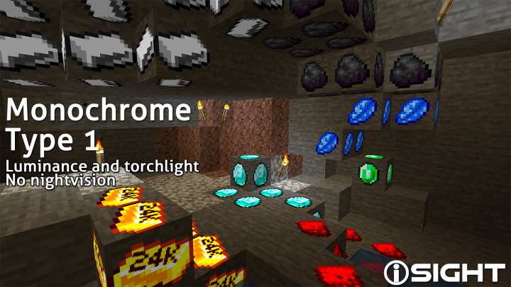 iSIGHT Monochromacy Color Blindness Texture Pack Addon Type 1 | [1.14.x ...