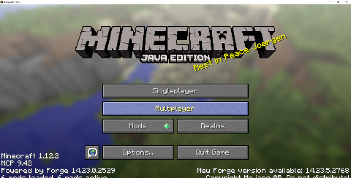 Rest In Piece Joergan Minecraft Texture Pack