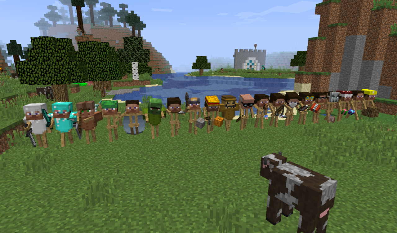 Character Templates in Two Commands Minecraft Map