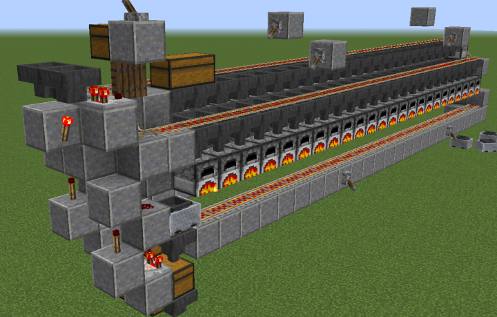 Three Wide, Double Sided 48 Furnace Array Minecraft Map