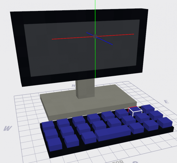 {3D Model} Monitor and keyboard Minecraft Texture Pack