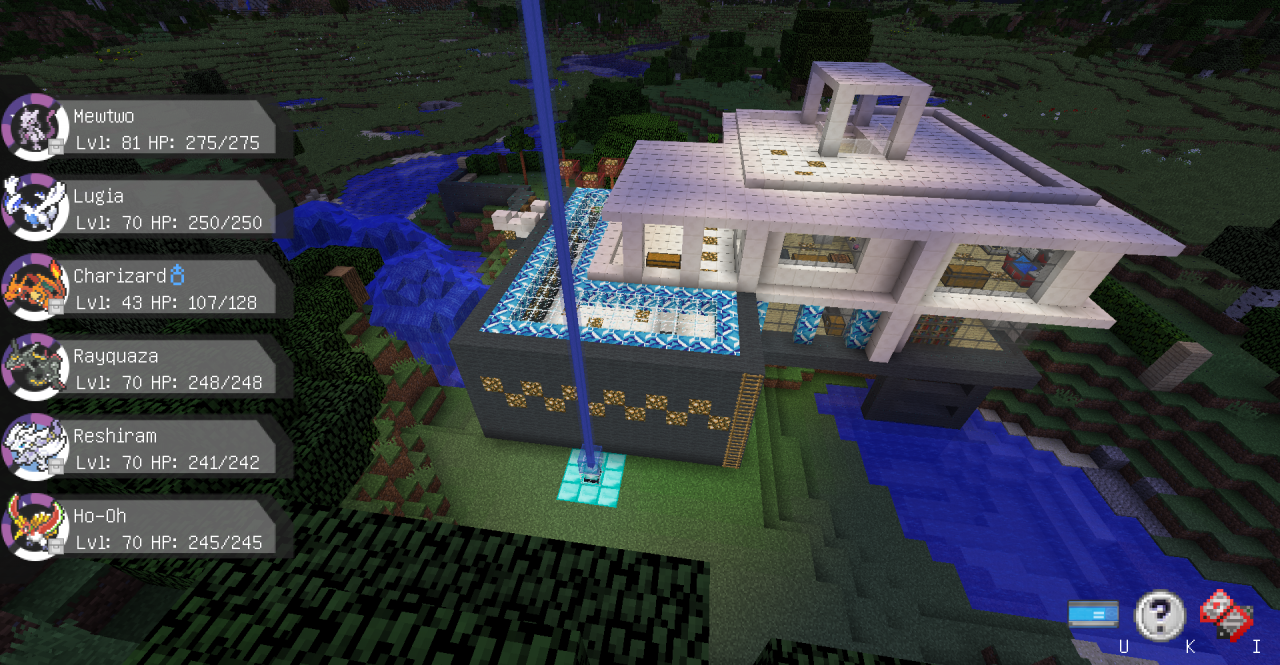 Pixelmon mod + Modern House map Minecraft Map