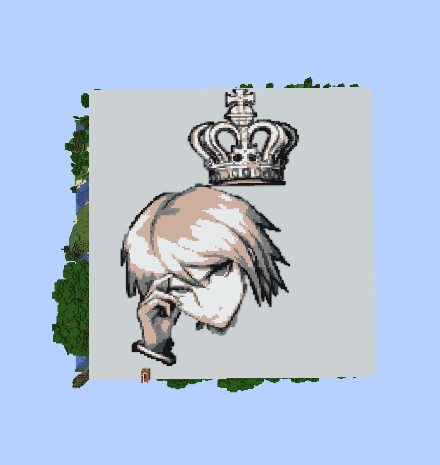 Colorless Pixel Art of Byakuya Togami Minecraft Map