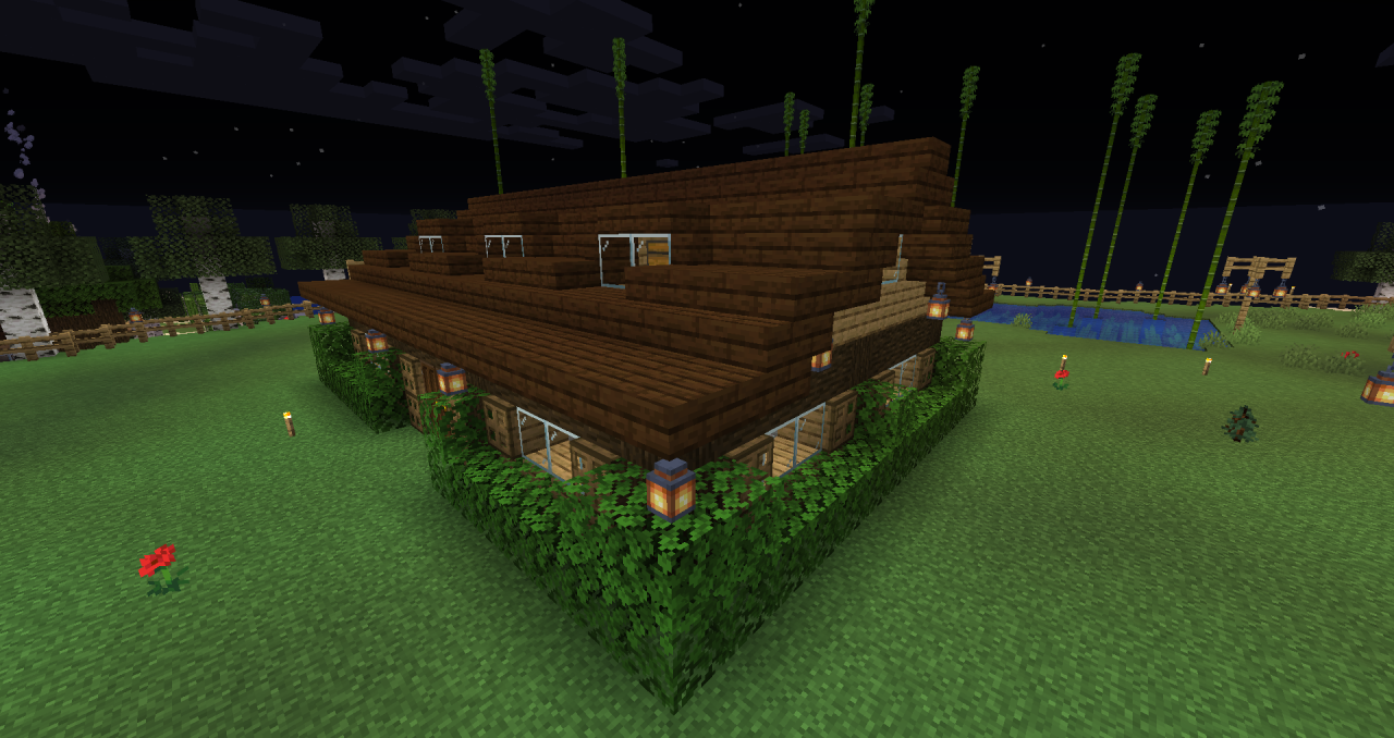 medium low pitch roof house Minecraft Map