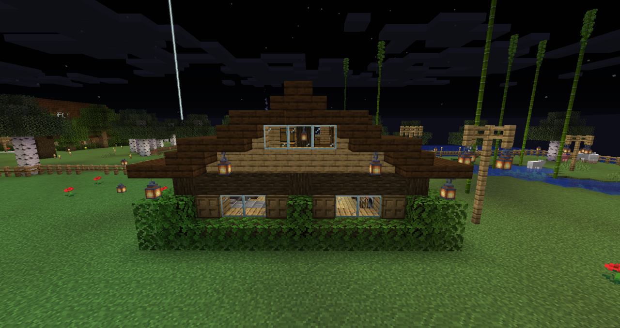 medium low pitch roof house Minecraft Map