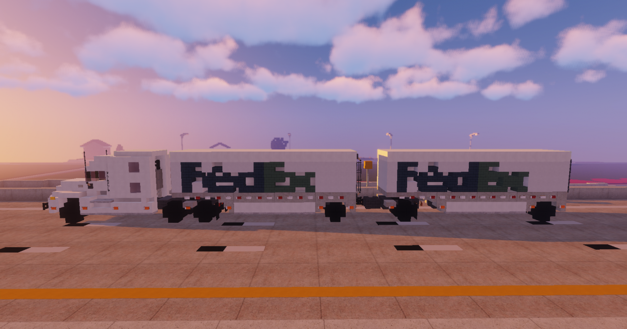 1.5:1 Scale FedEx Ground Mack Anthem truck and double trailers ...