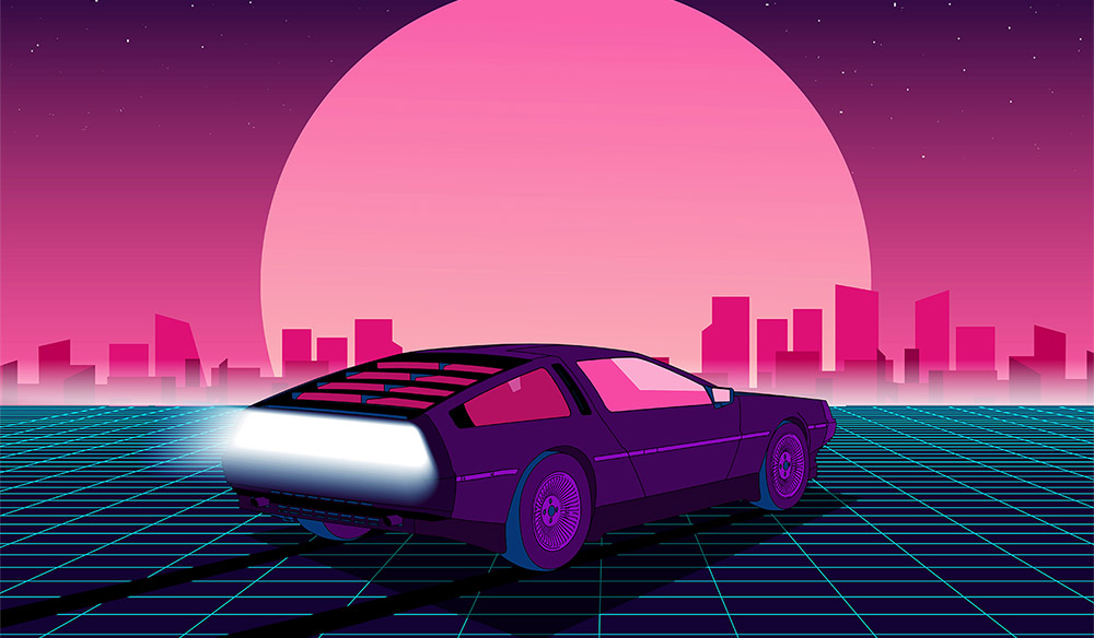 Synthwave DeLorean Minecraft Map