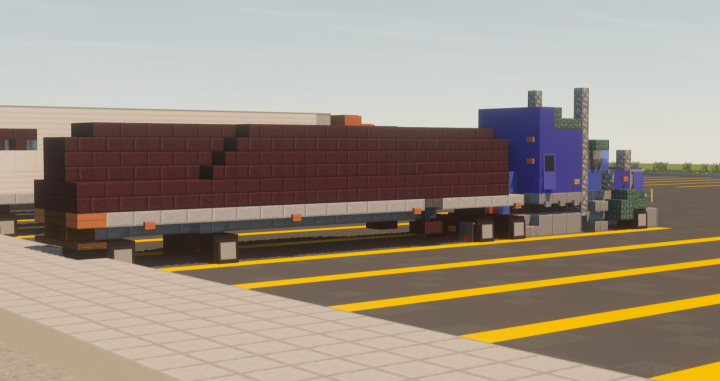 1.5:1 Peterbilt Model 389 With Flat Bed Trailer Minecraft Map