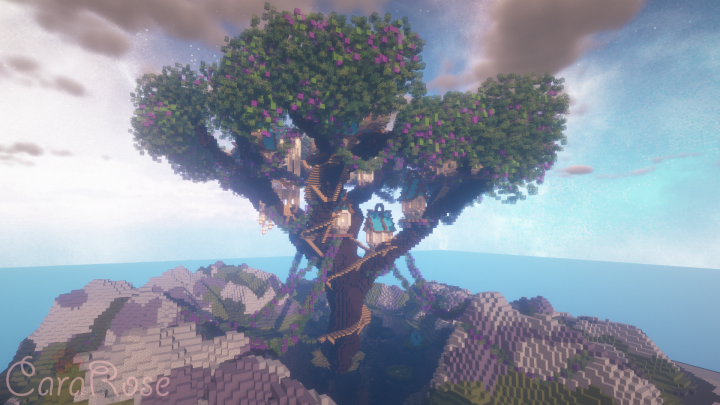 Mystery Tree Village | God Tree | Landscape | Minecraft Timelapse ...