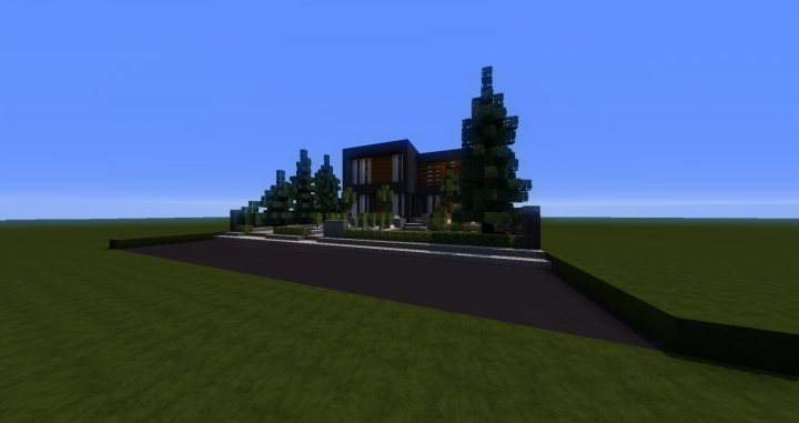 Modern House with a helipad Minecraft Map