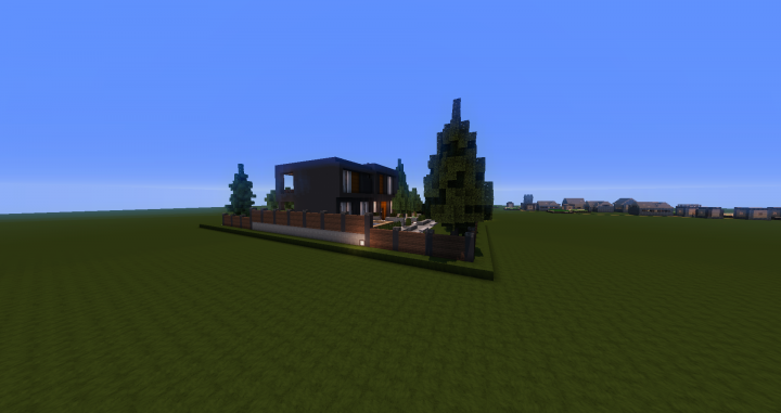 Modern House with a helipad Minecraft Map