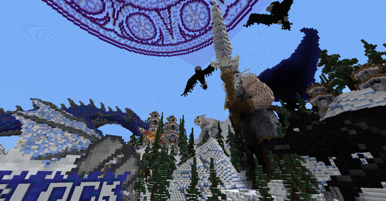 Statue of Odin on OdinCraft's Lobby Minecraft Map