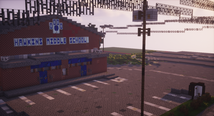 One of my old projects - Stranger Things / Hawkins middle school Minecraft Map
