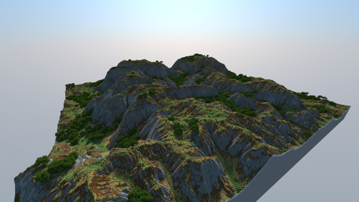 WorldMachine & WorldPainter Mountain range Minecraft Map