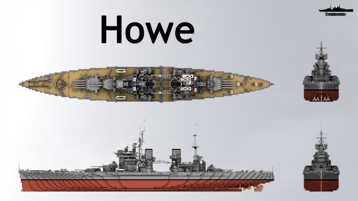 HMS Howe 1:1 Scale KGV Class Minecraft Map