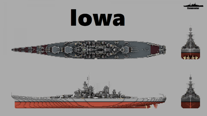 USS Iowa 1945 1:1 Scale Minecraft Map