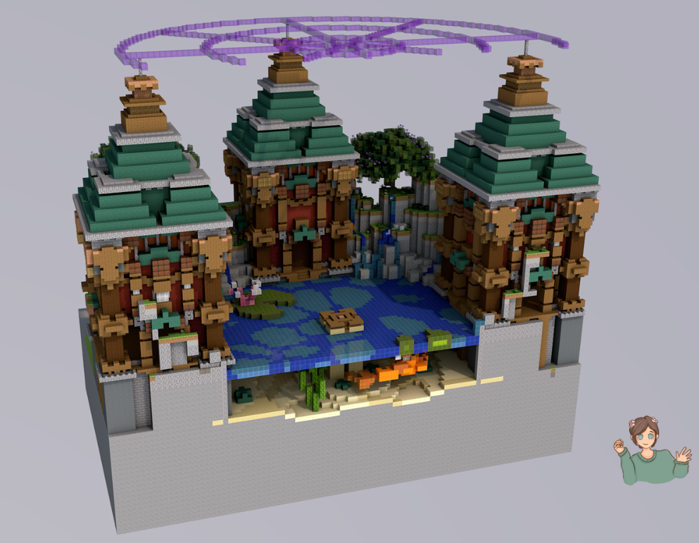 Koi Fish Pond Hub | 100x100 Minecraft Map