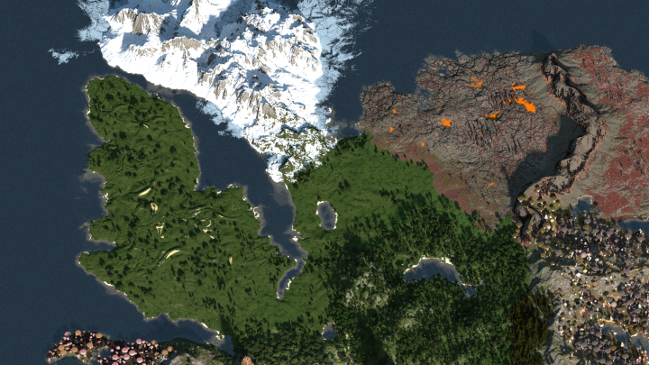 RPG island with biomes - 4000х4000 WorldPainter Minecraft Map