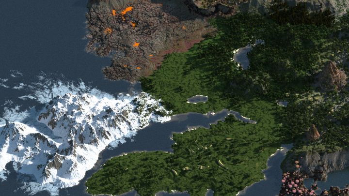 RPG island with biomes - 4000х4000 WorldPainter Minecraft Map