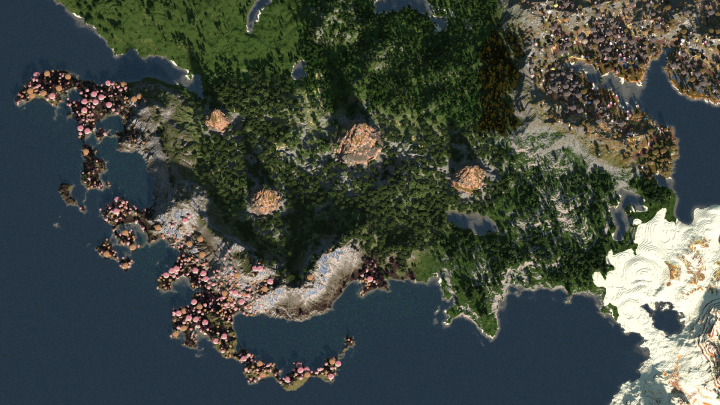 RPG island with biomes - 4000х4000 WorldPainter Minecraft Map