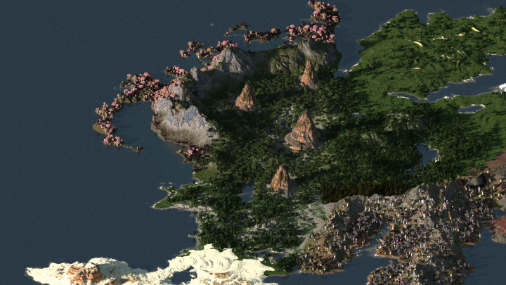 RPG island with biomes - 4000х4000 WorldPainter Minecraft Map