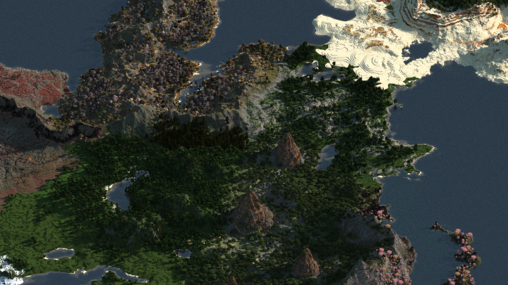 RPG island with biomes - 4000х4000 WorldPainter Minecraft Map