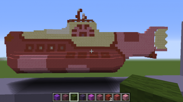 Four colorful Beatles Subs Minecraft Map