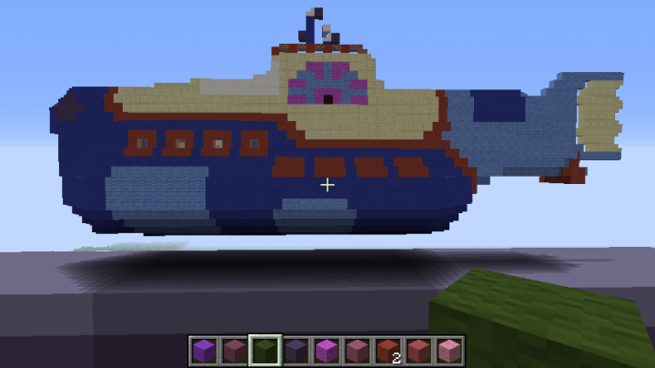 Four colorful Beatles Subs Minecraft Map