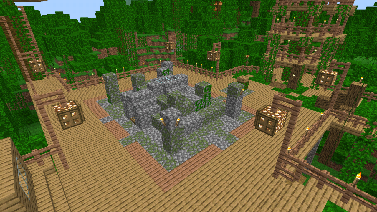 Tree-tops & Temples MCBE survival build Minecraft Map