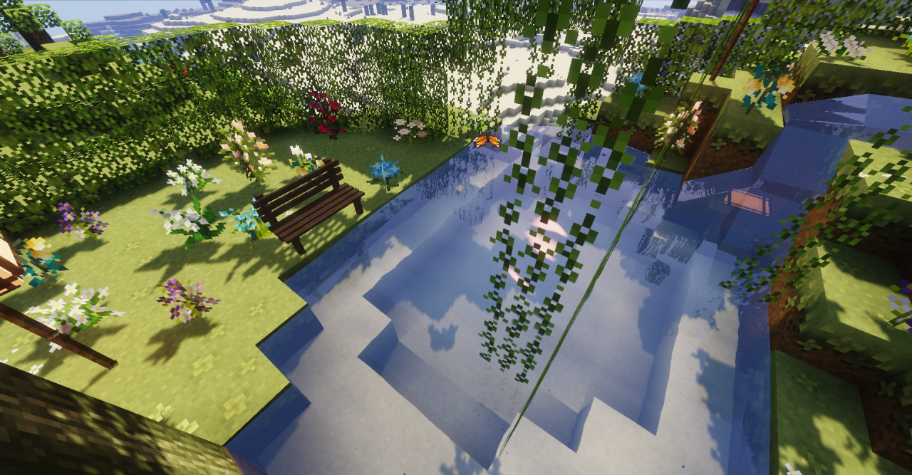 flower garden + little waterfall Minecraft Map