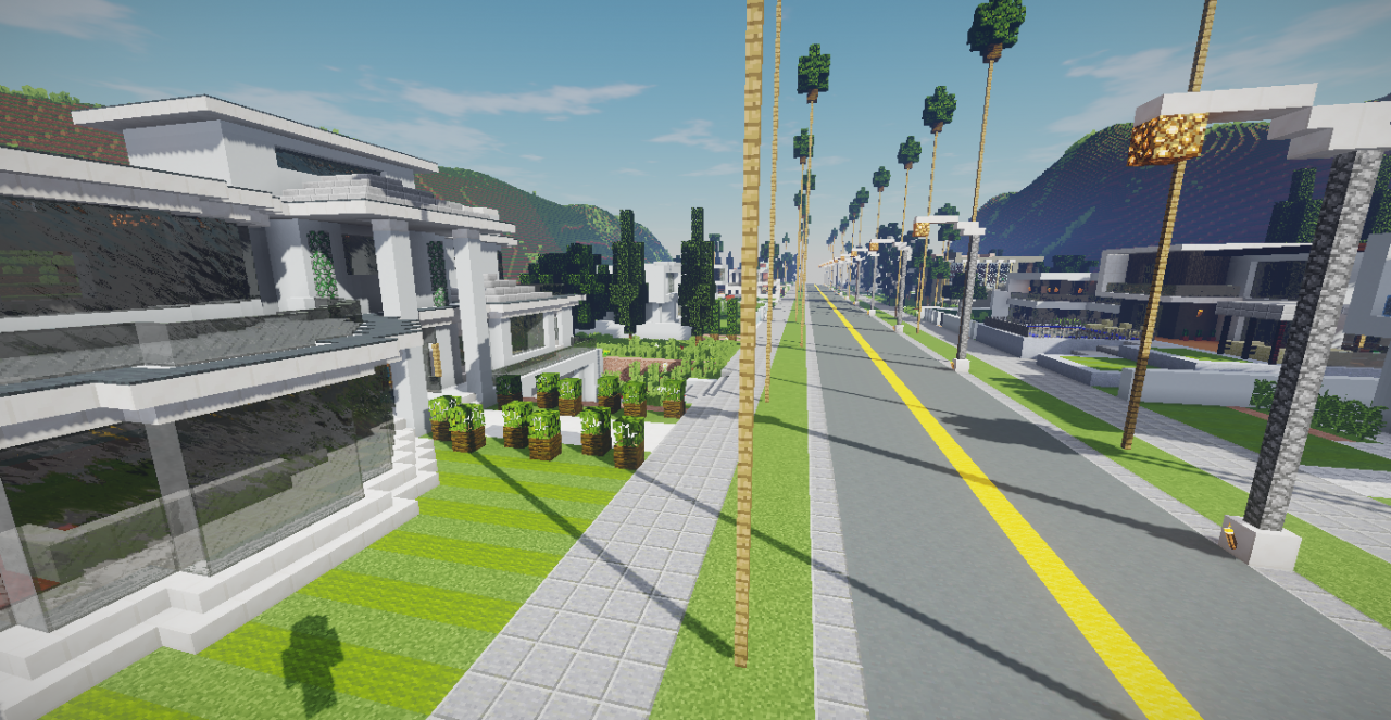 Modern Mountain Neighborhood Minecraft Map