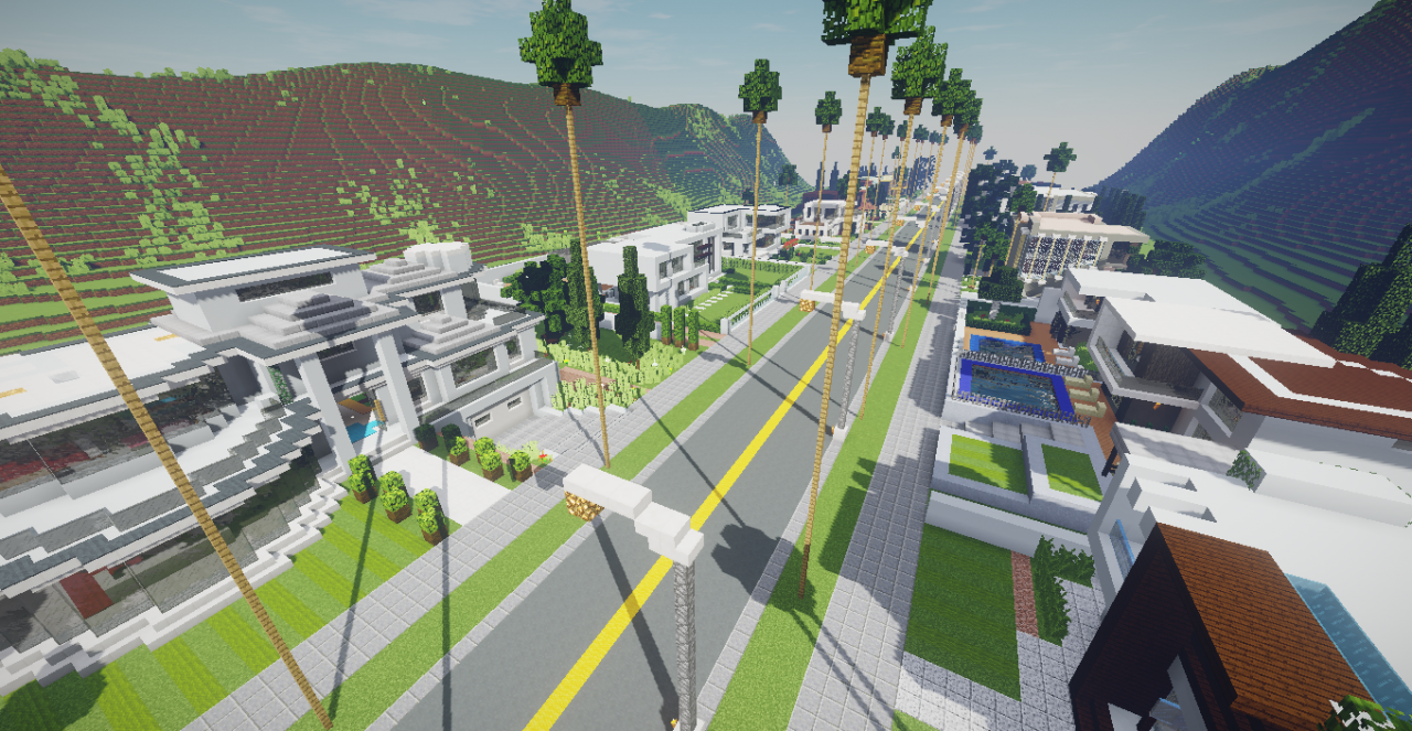 Modern Mountain Neighborhood Minecraft Map