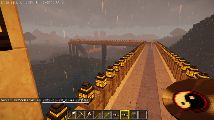 mountain house with bridges and rail and pool next to the ocean Minecraft Map