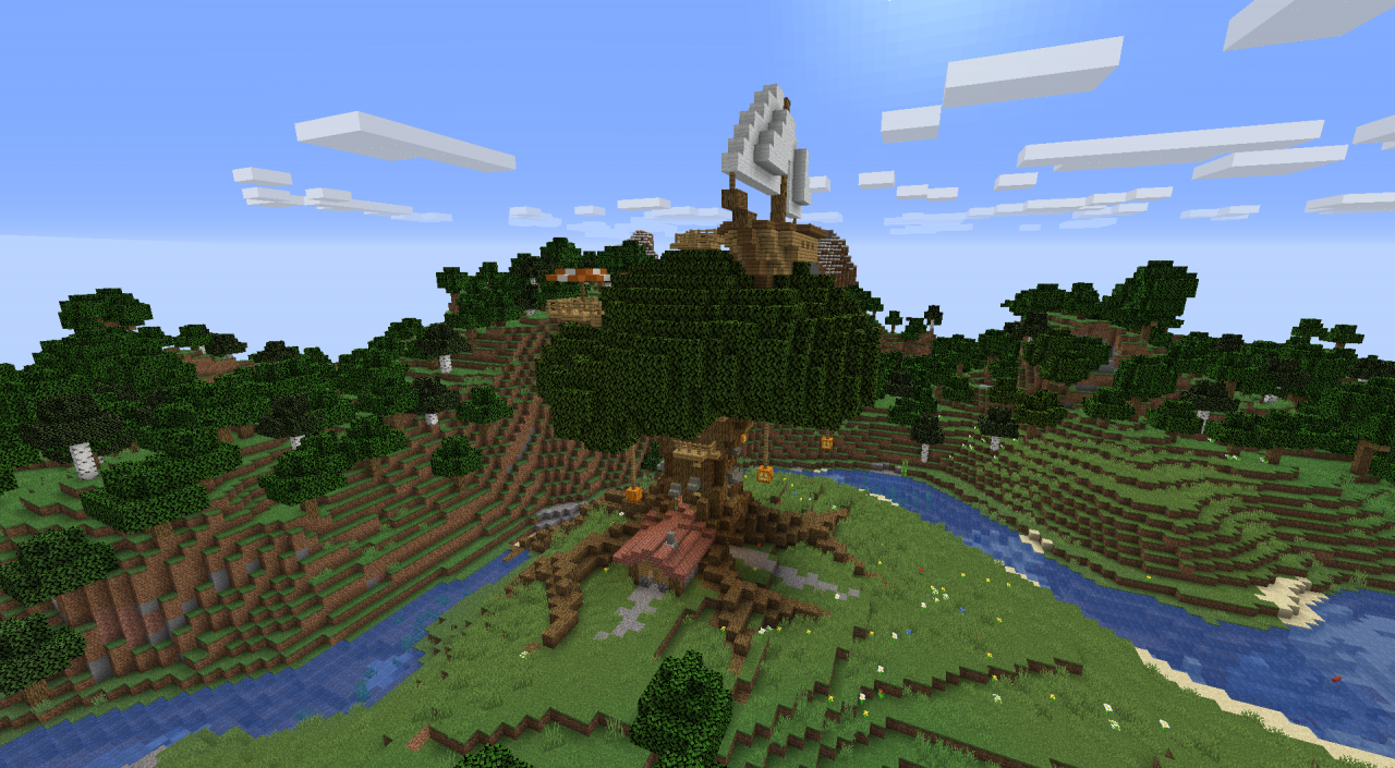 mega-tree treehouse Minecraft Map