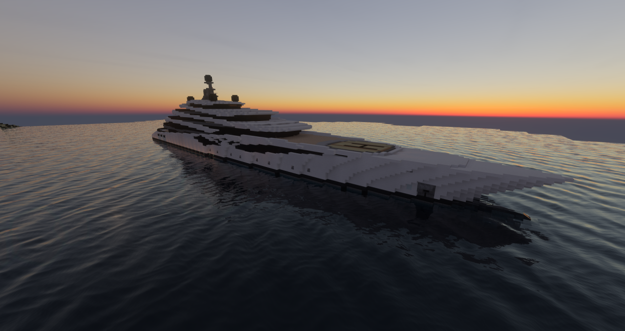 fictional 186 meter superyacht "Glacier" Minecraft Map